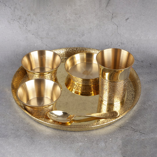 Brass & Kansa Thali Sets - Traditional Indian Dining - Pure Brass | Buy ...